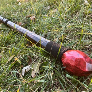 Ruby Gem Staff Blood Gem Wizard Staff Hand Made in USA Walking Stick ...