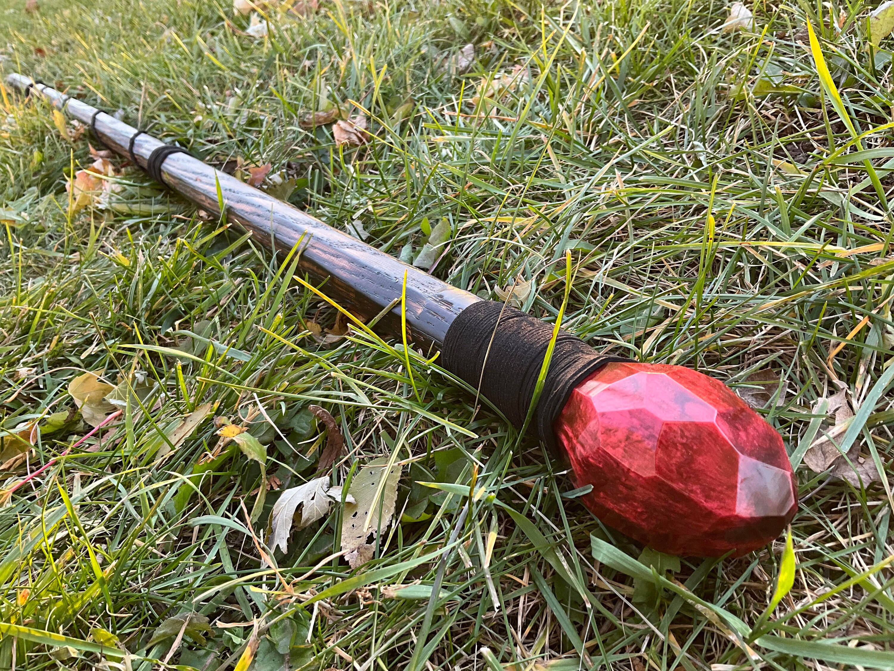Ruby Gem Staff Blood Gem Wizard Staff Hand Made in USA Walking Stick ...
