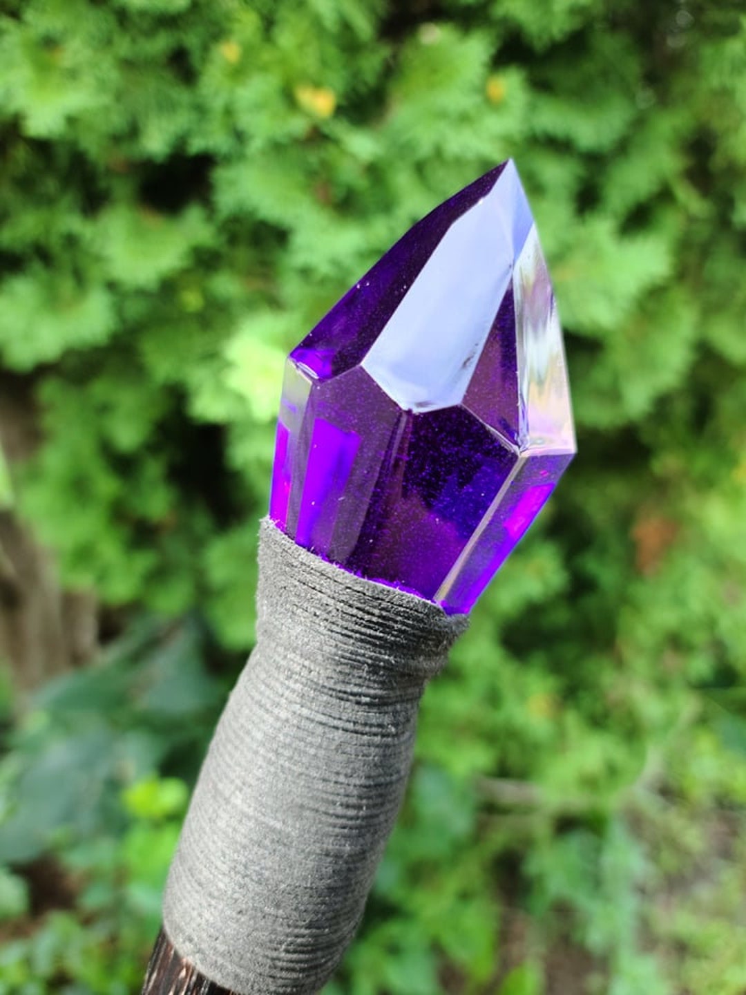 Amethyst Wizard Staff Handmade Purple Resin Gem Magic Witch Staff ...