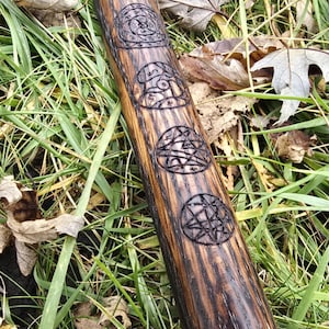 Magic Circle Wizard Staff Handmade Solid Oak Sturdy Quarterstaff - Etsy