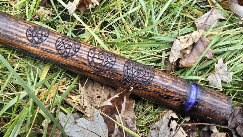 Magic Circle Wizard Staff Handmade Solid Oak Sturdy Quarterstaff - Etsy