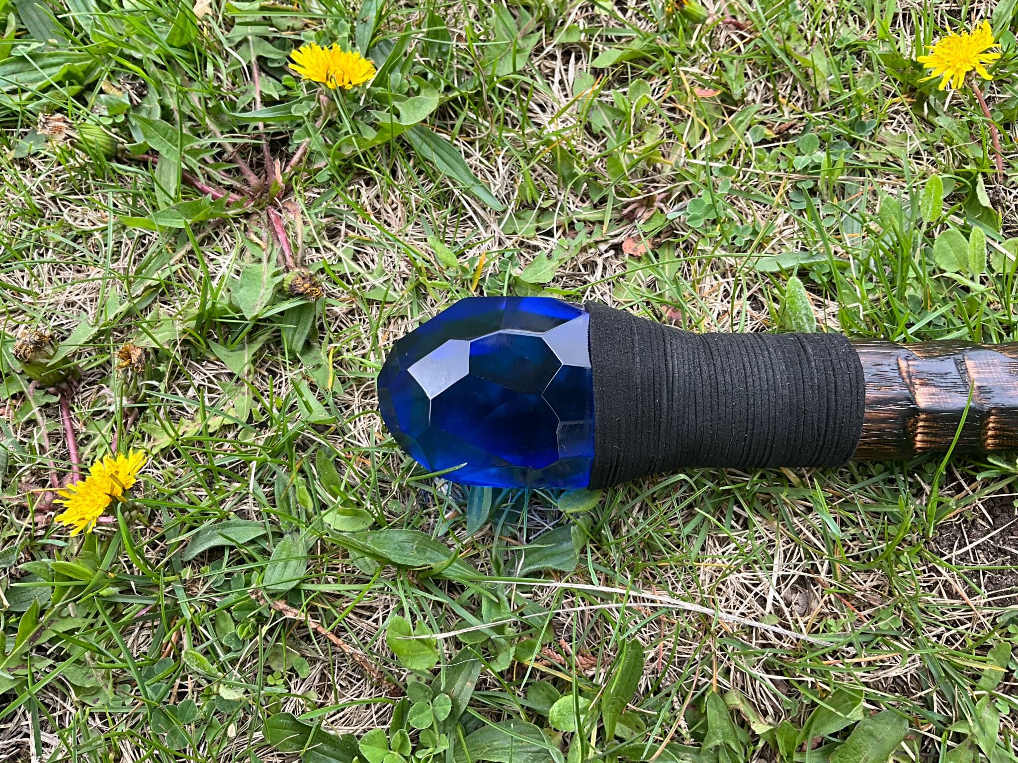 Blue Dragon Scale Staff Wizard Staff Cosplay Sapphire Color Resin Gem ...