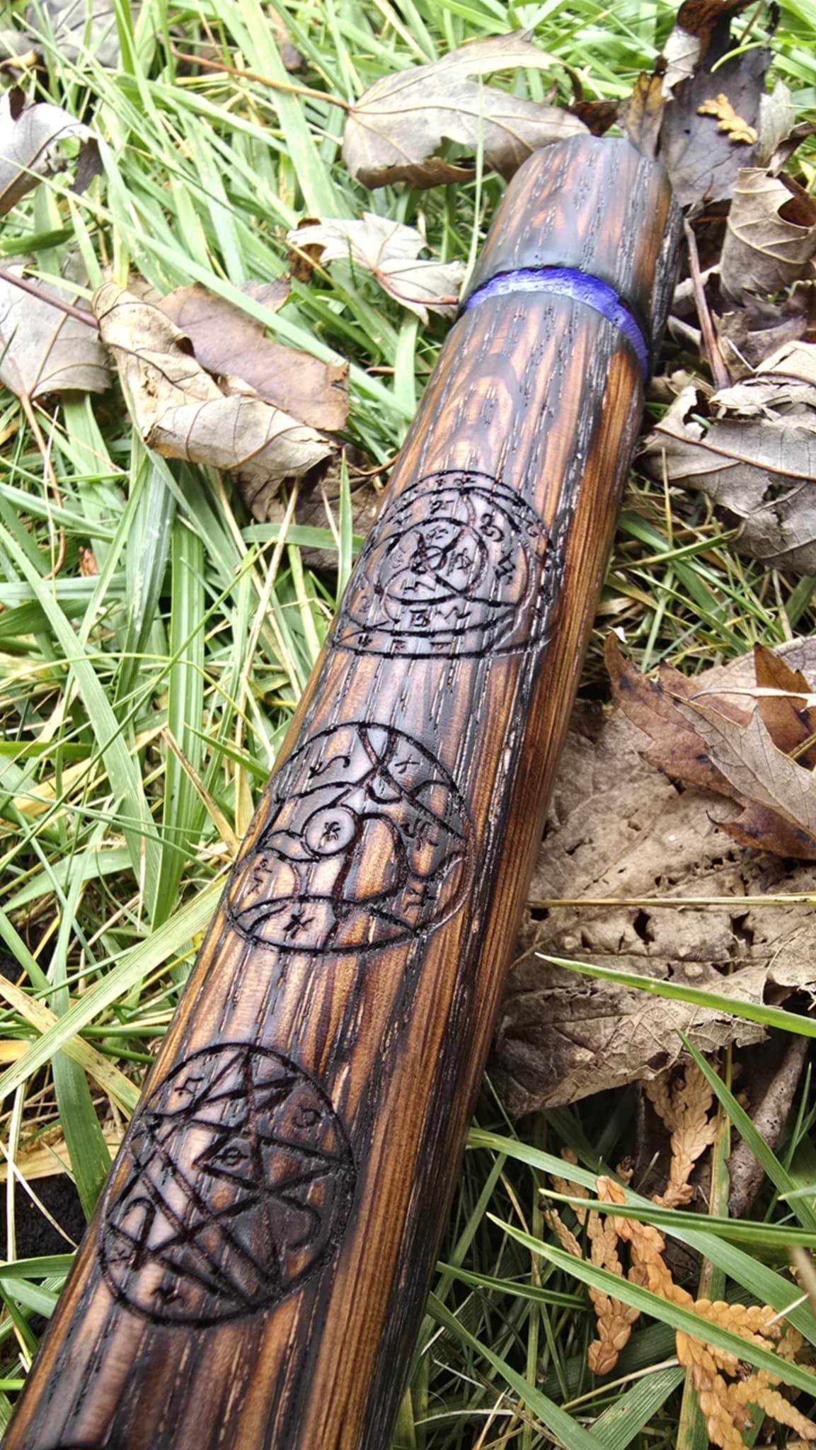 Magic Circle Wizard Staff Handmade Solid Oak Sturdy Quarterstaff - Etsy