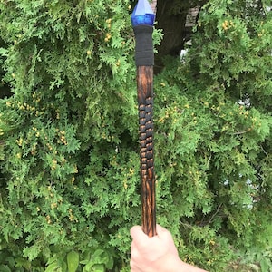 Blue Wizard Staff of Storm Magic Hand Made Renaissance Faire Cosplay ...