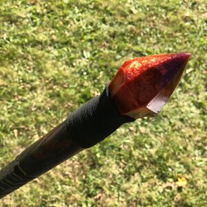Red Gold Staff Hand Engraved Dragon Scale Pattern Hand Poured Resin Gem ...