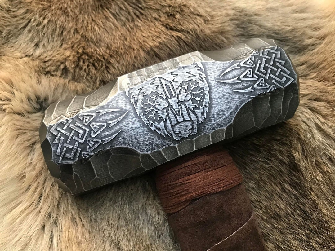 Bear Viking Hammer American Made Hand Engraved Bear Gifts Renaissance ...