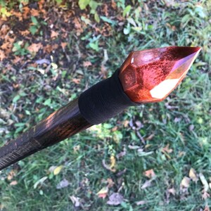 Red Gold Staff Hand Engraved Dragon Scale Pattern Hand Poured Resin Gem ...