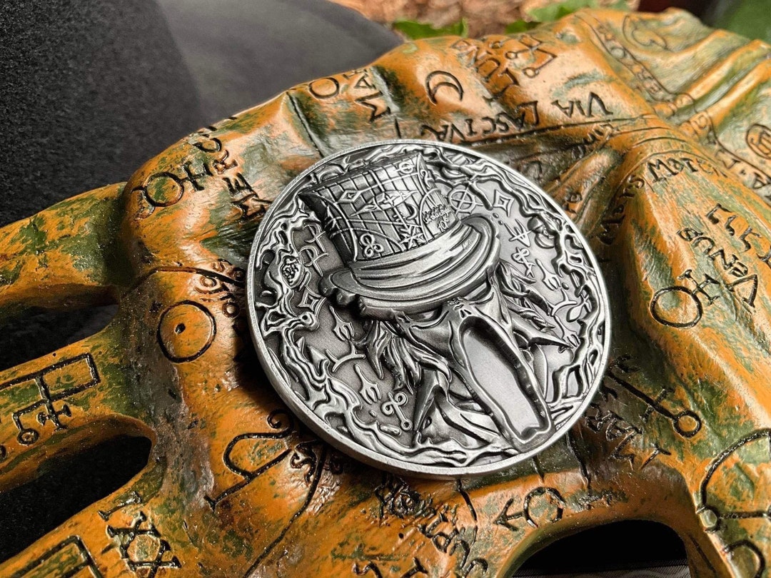 Mad Hatter Coin Lovecraft Alice in Wonderland Challenge Coin Antique ...