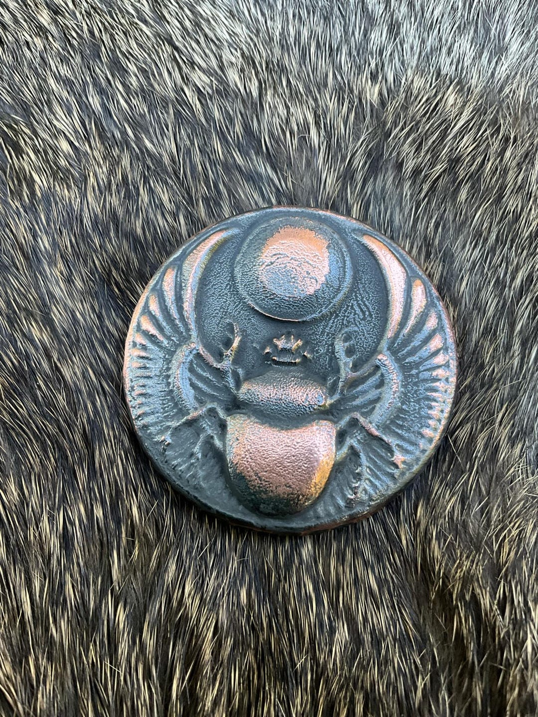 Copper Scarab Round Hand Poured Copper Egyptian Scarab Design - Etsy