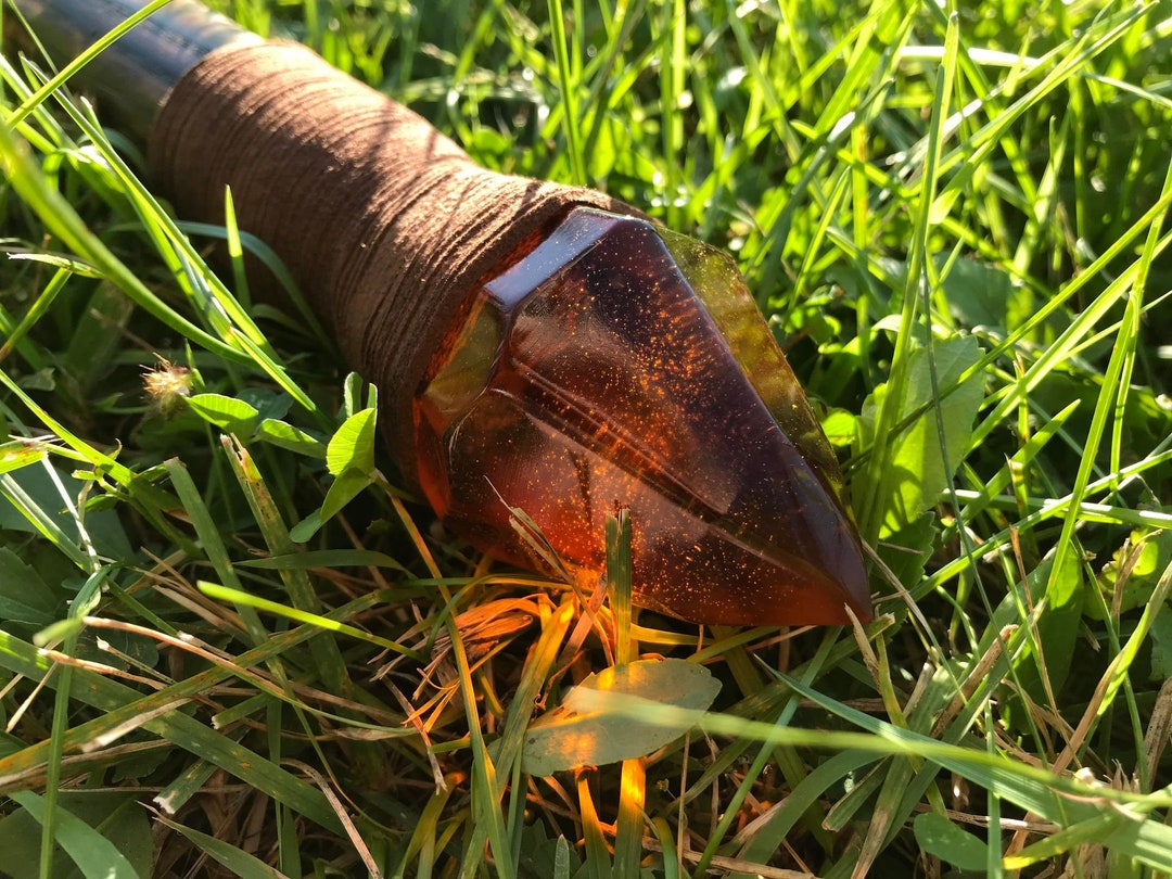 Amber Wizard Staff of Time Magic Topaz Resin Gem Hand Made in USA ...
