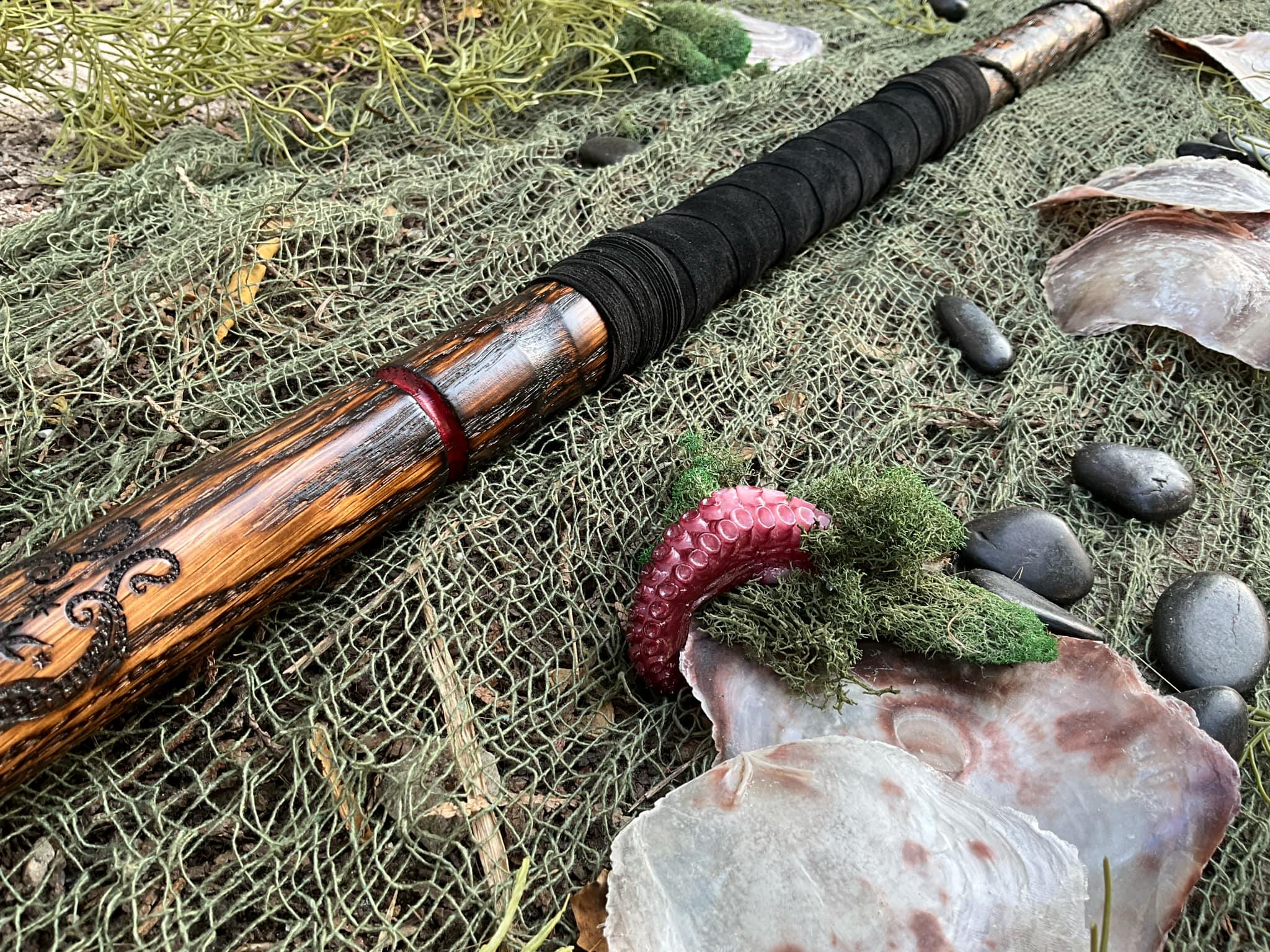 Cthulhu Quarterstaff Solid Oak Walking Stick Eldritch Horror Wood ...
