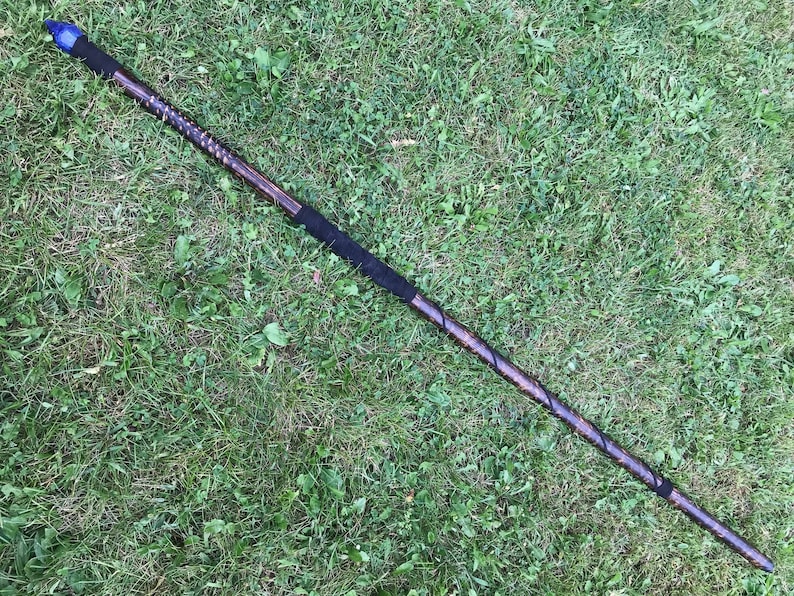 Blue Wizard Staff of Storm Magic Hand Made Renaissance Faire Cosplay ...