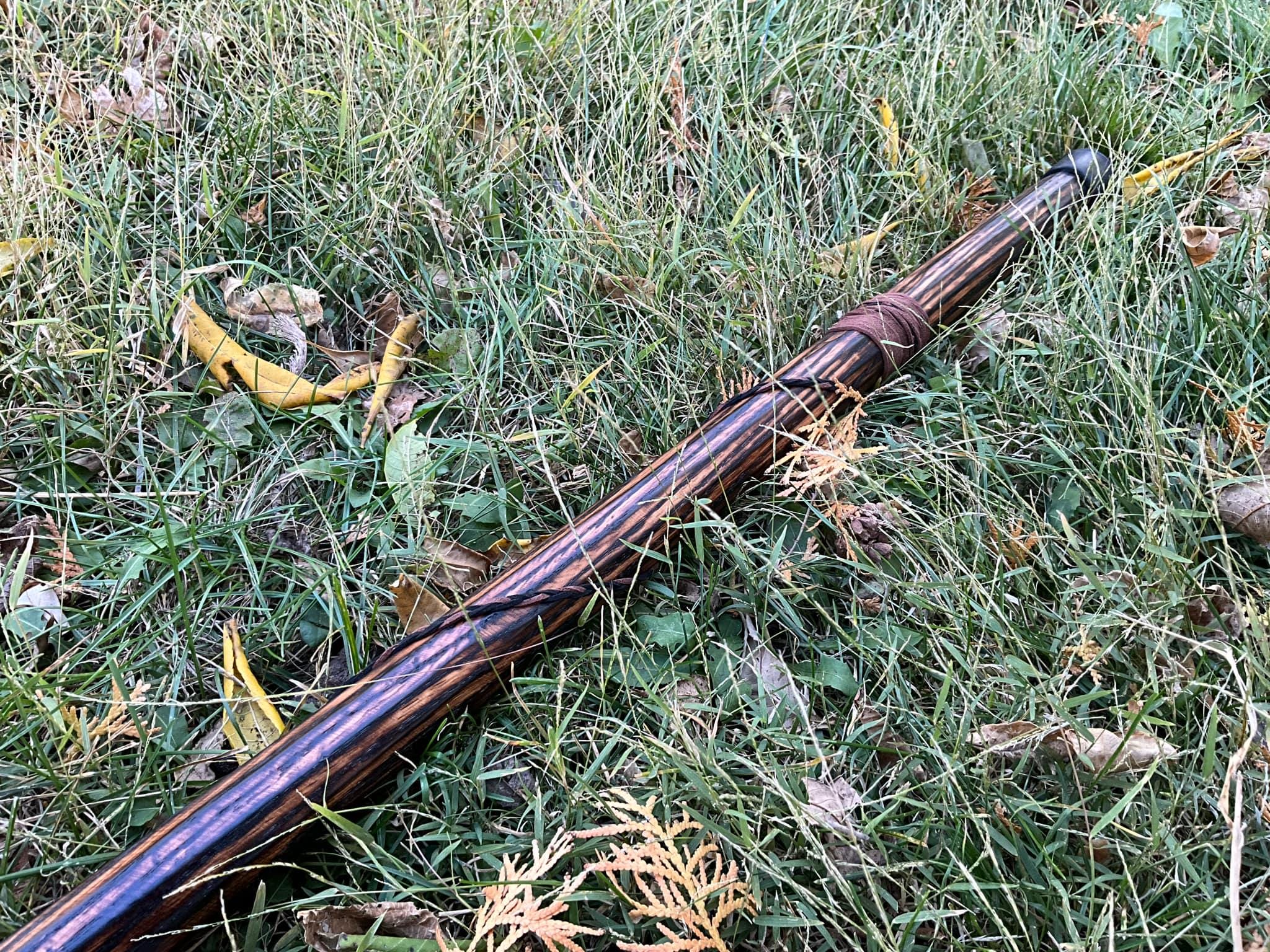 Bear Berserker Quarterstaff Solid Oak Walking Stick Hand Painted Hand ...