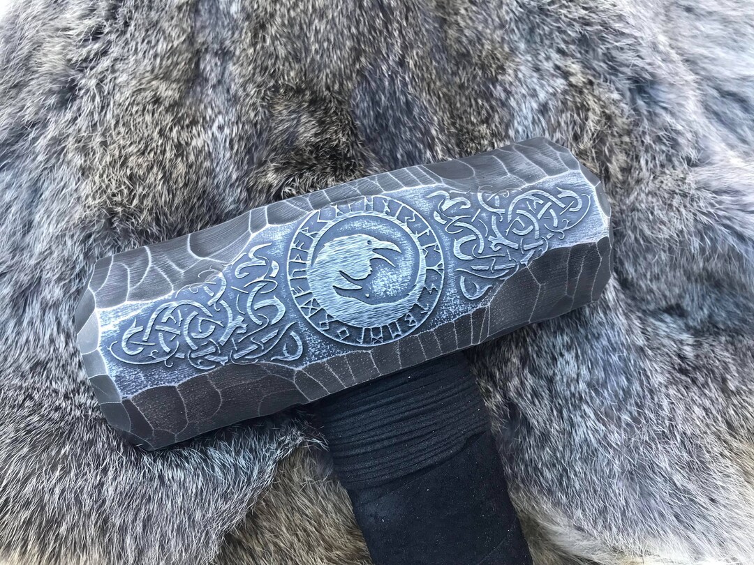 Engraved Crow Hammer Huginn and Muninn Odin Crows Rustic Viking Hammer ...