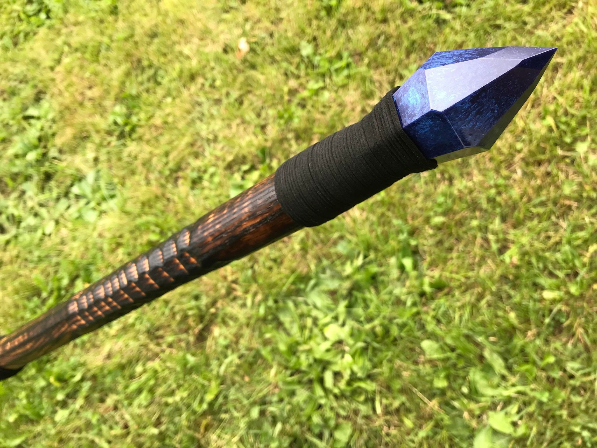 Blue Wizard Staff of Storm Magic Hand Made Renaissance Faire Cosplay ...