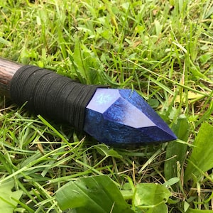 Blue Wizard Staff of Storm Magic Hand Made Renaissance Faire Cosplay ...
