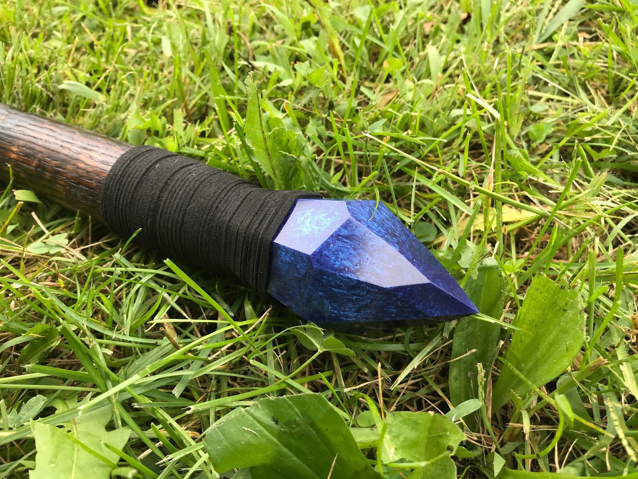 Blue Wizard Staff of Storm Magic Hand Made Renaissance Faire Cosplay ...