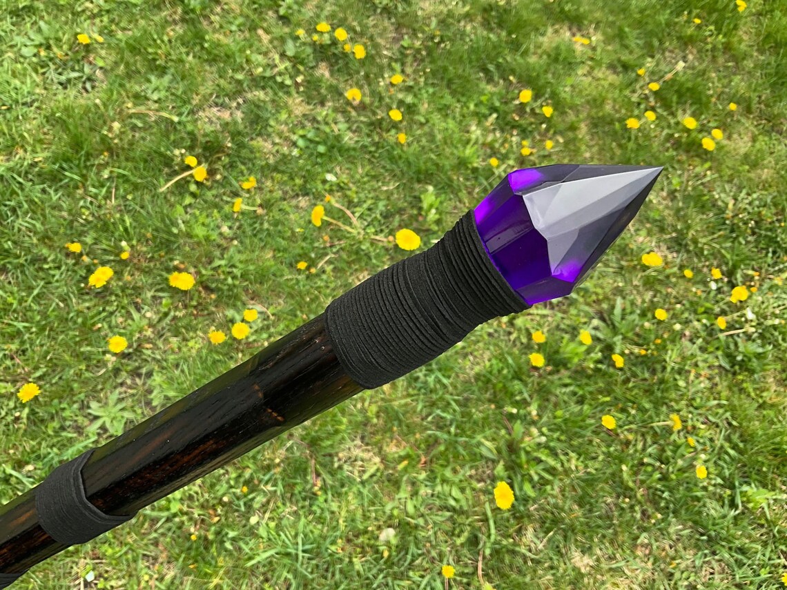 Purple Magic Staff Ren Faire Sorceress Cosplay Mage Costume Purple Gem ...