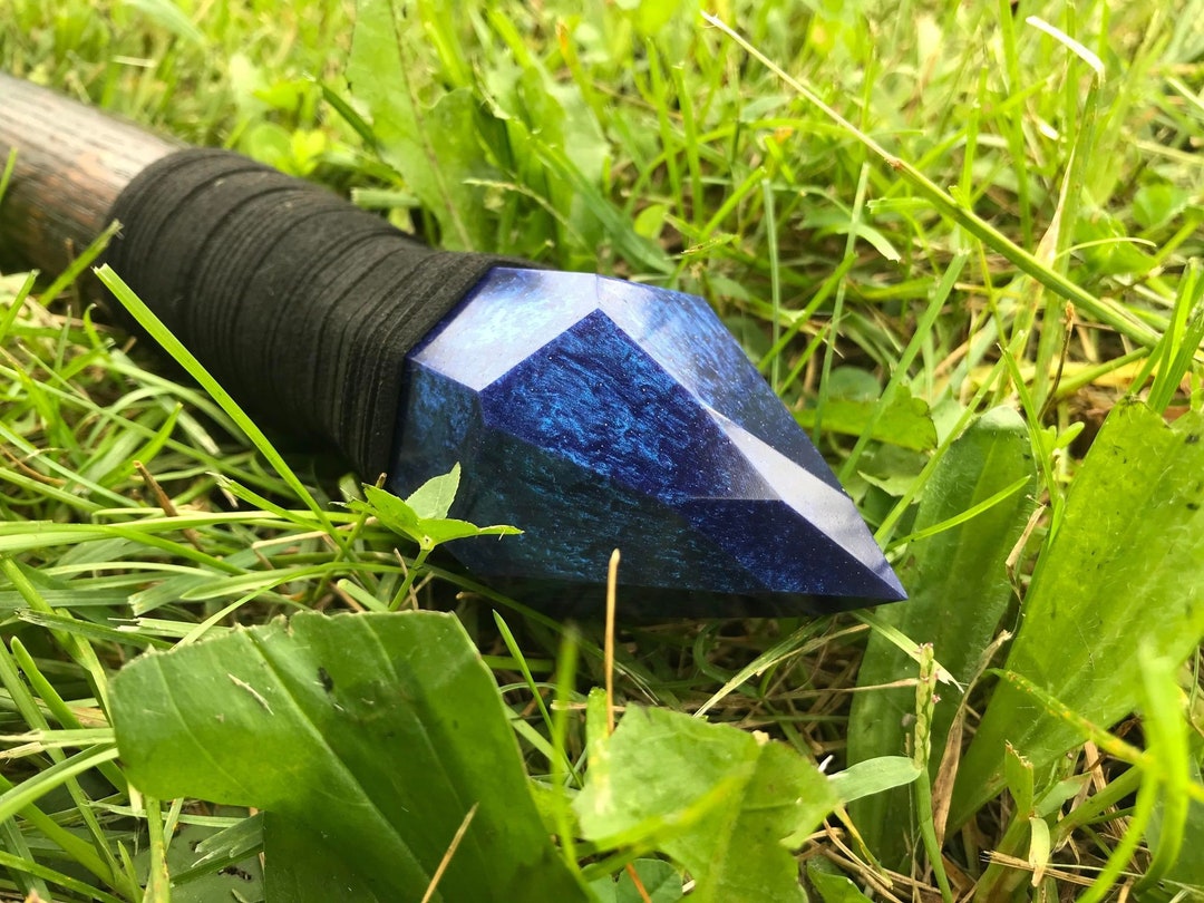 Blue Wizard Staff of Storm Magic Hand Made Renaissance Faire Cosplay ...