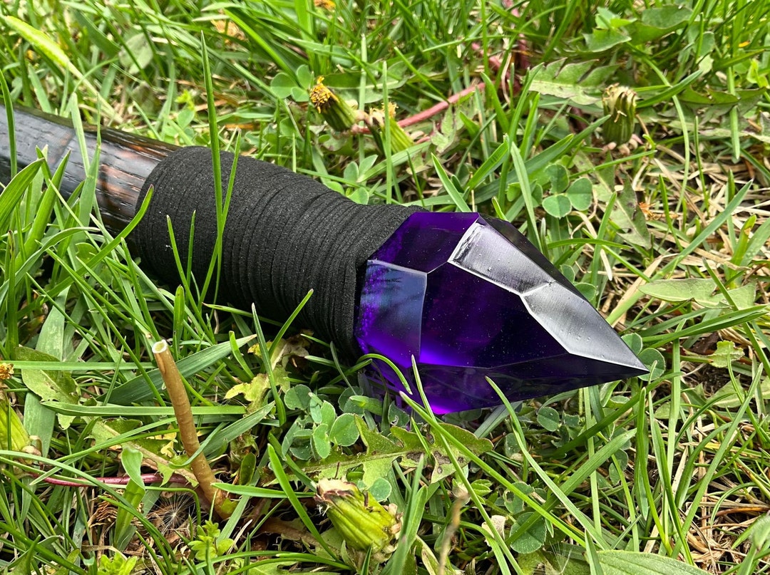 Purple Magic Staff Ren Faire Sorceress Cosplay Mage Costume Purple Gem ...