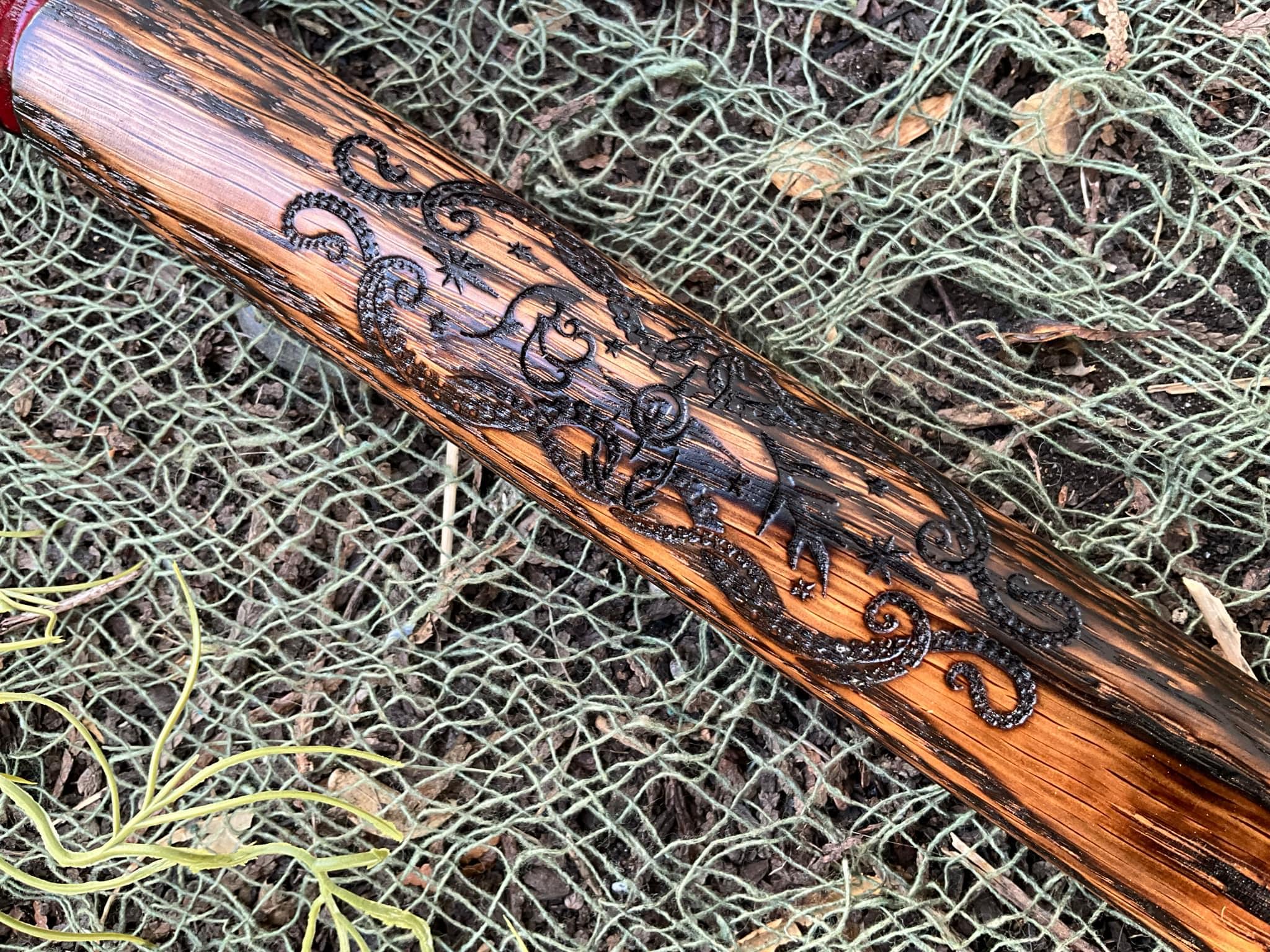 Cthulhu Quarterstaff Solid Oak Walking Stick Eldritch Horror Wood ...
