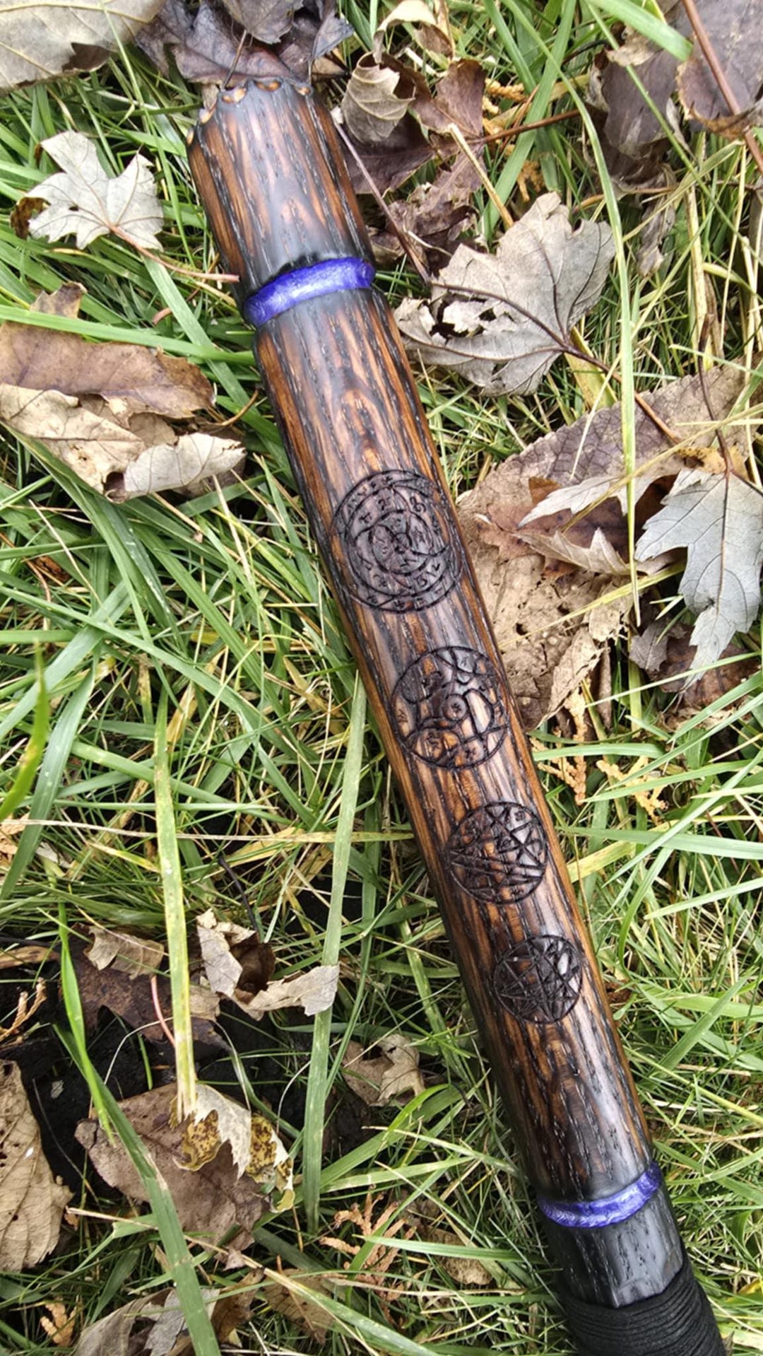 Magic Circle Wizard Staff Handmade Solid Oak Sturdy Quarterstaff - Etsy