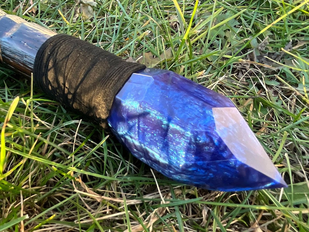 Blue Wizard Staff Magic Dragon Scale Cosplay Staff for Renaissance ...