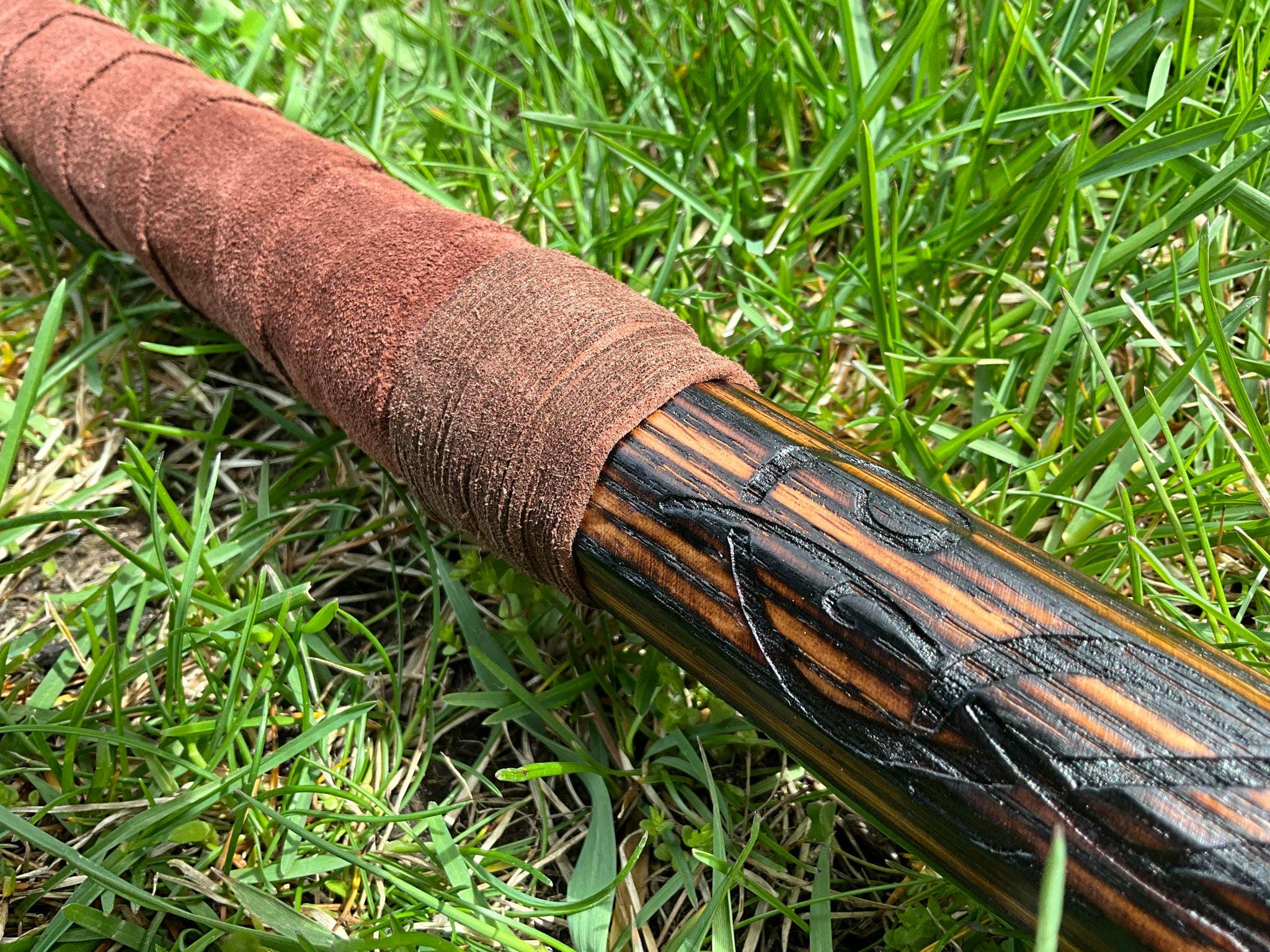 Earth Wizard Staff Solid Oak Green Resin Gem Walking Stick Renaissance ...