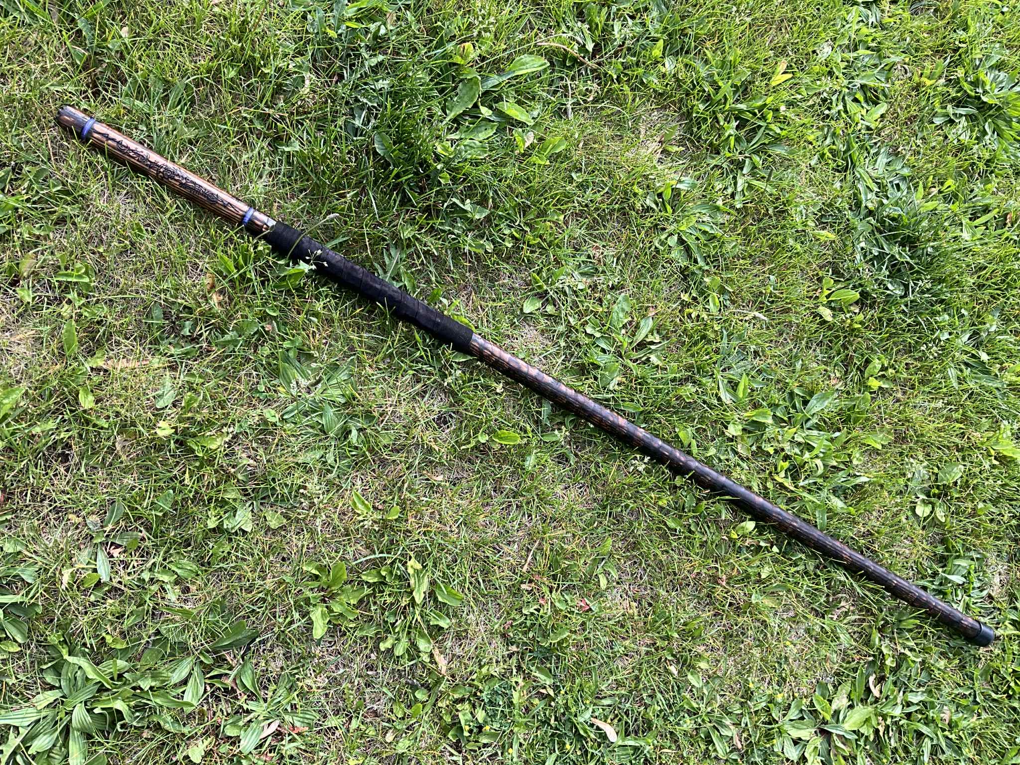 Arcane Wizard Staff Sturdy Oak Walking Stick Engraved Hand Painted ...