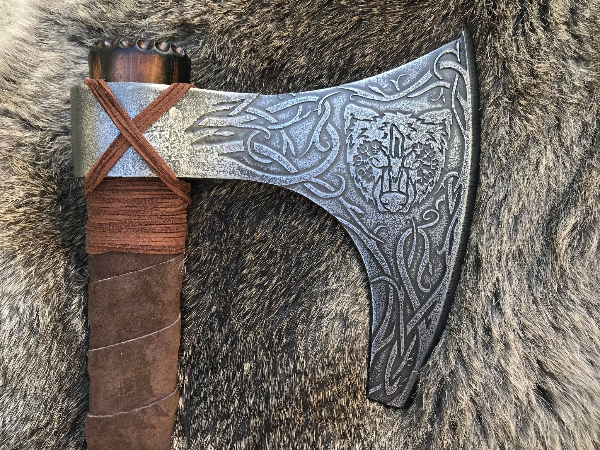 Modified Cold Steel Viking Hand Axe Engraved Bear - Etsy
