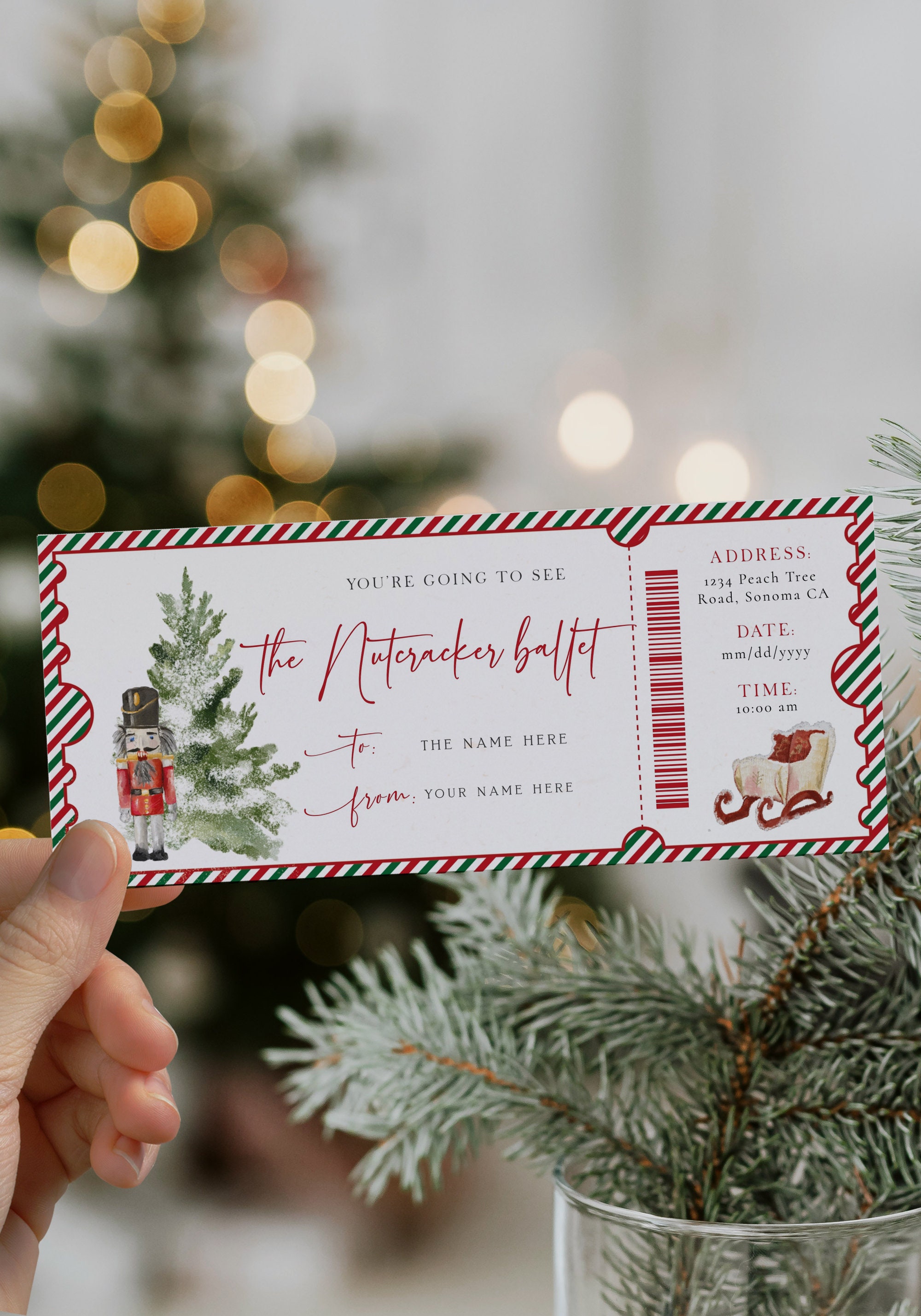 Christmas Nutcracker Ballet Event Ticket Template, Ballet Fake Surprise ...