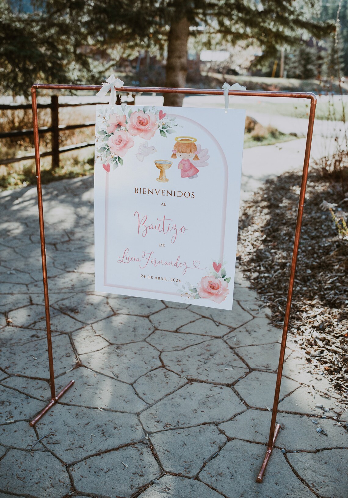 Blush Pink Spanish Welcome Sign for Girl,rosa Angel сartel Bienvenida ...