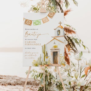 Mexicano Religious Cartel De Bienvenida Para Niño O Niña Bautizo En ...