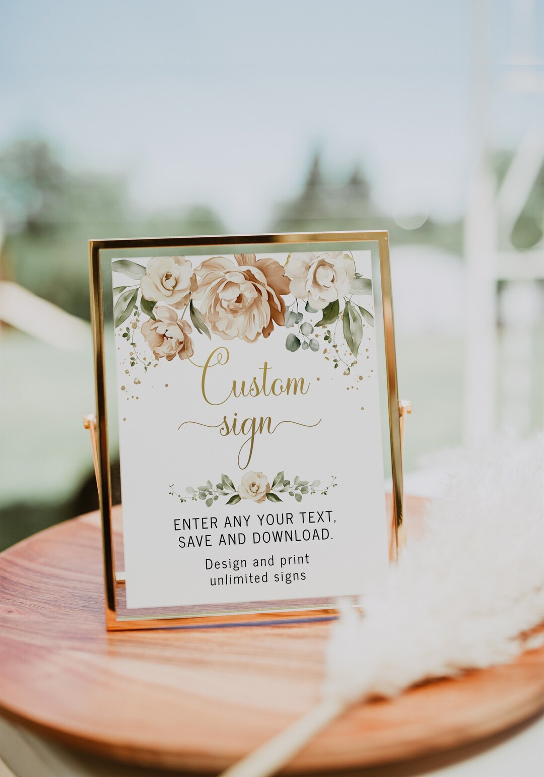 Floral Custom Sign Template, Wedding Custom Sign, Modern Bohemian ...