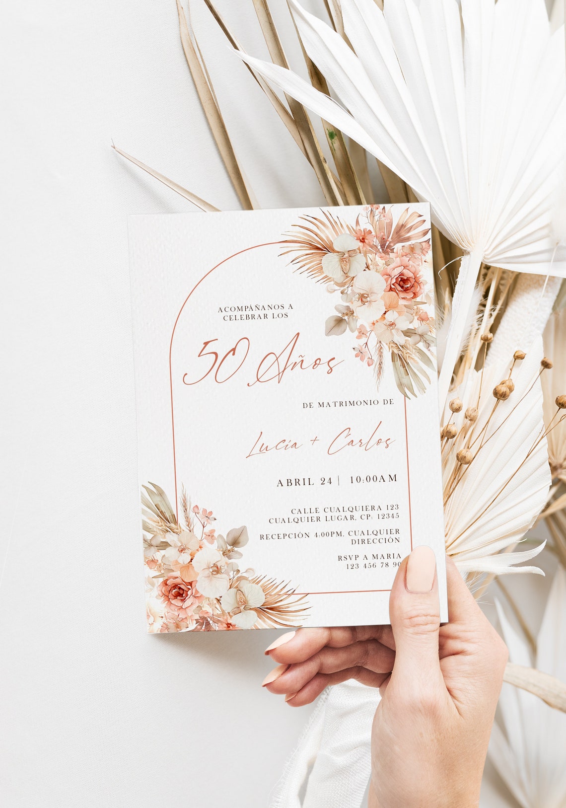 Spanish 50th Wedding Anniversary Invite Template, Invitación 50 ...