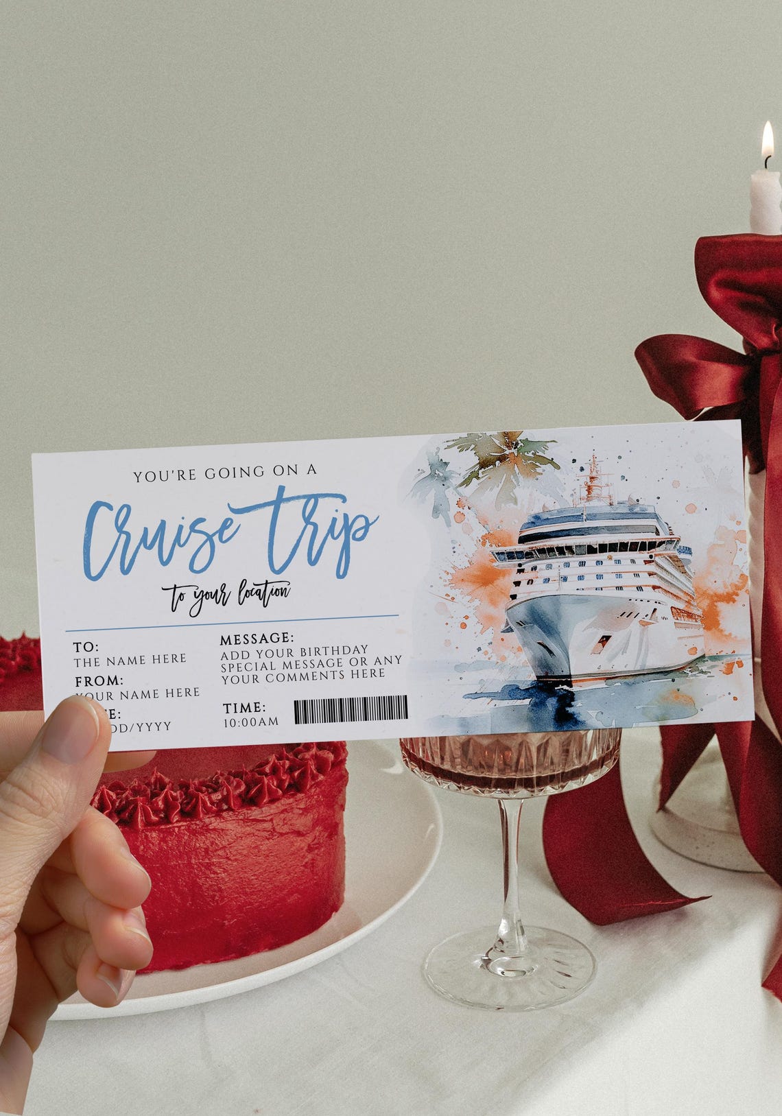 Fully Edited Boarding Pass Cruise Trip to Location, Any Event Surprise ...