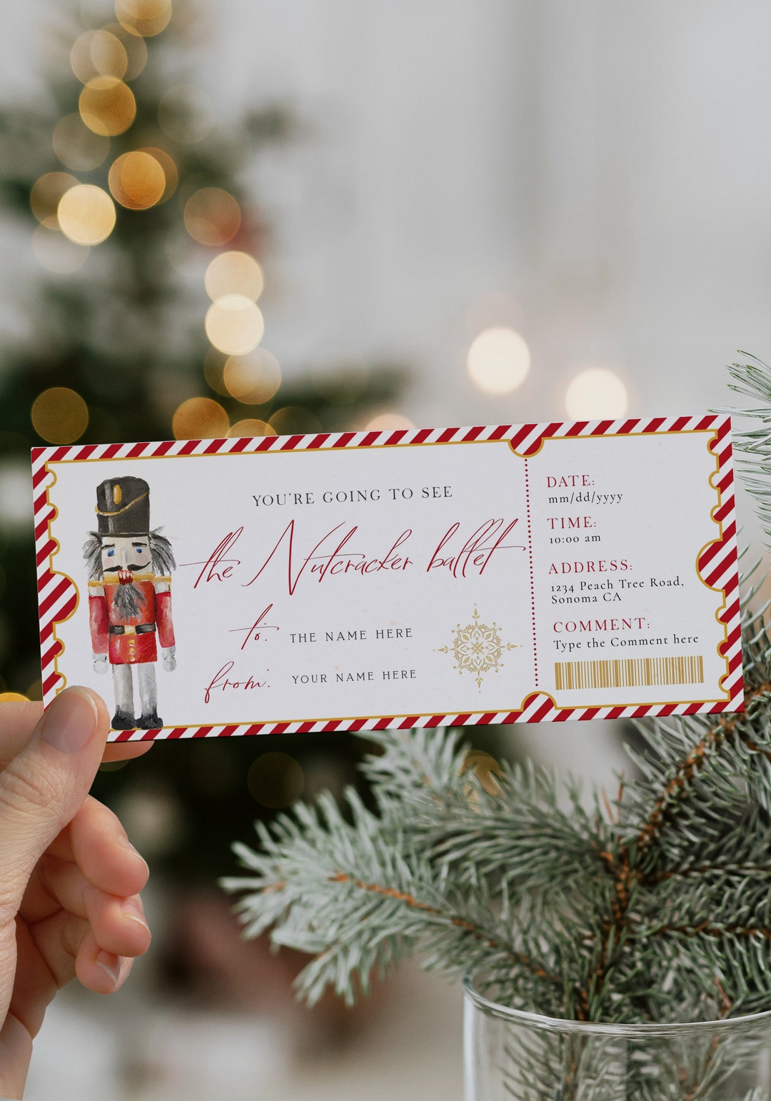 Christmas Nutcracker Ballet Event Ticket Printable, Ballet Fake ...