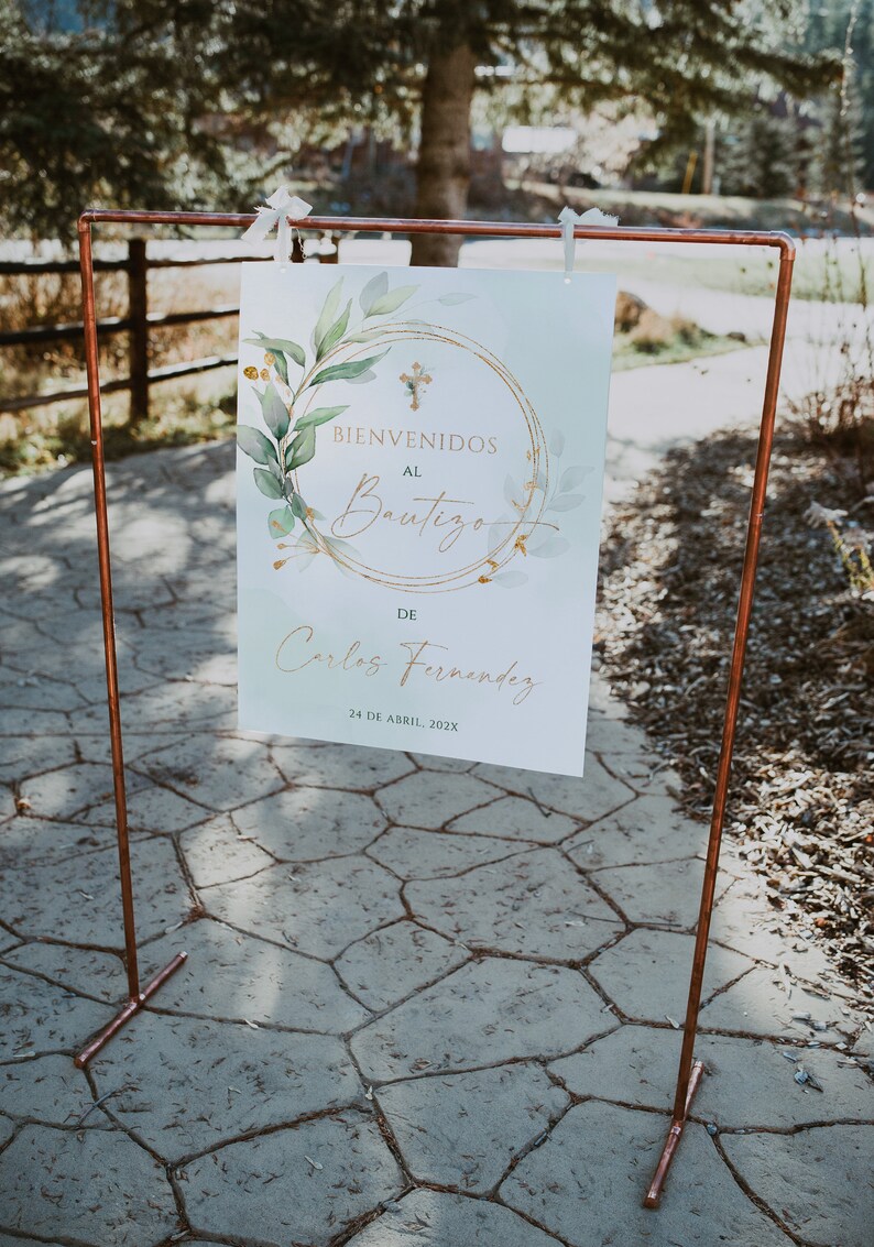 Editable Green Neutral Spanish Welcome Sign, Religious Cartel De ...