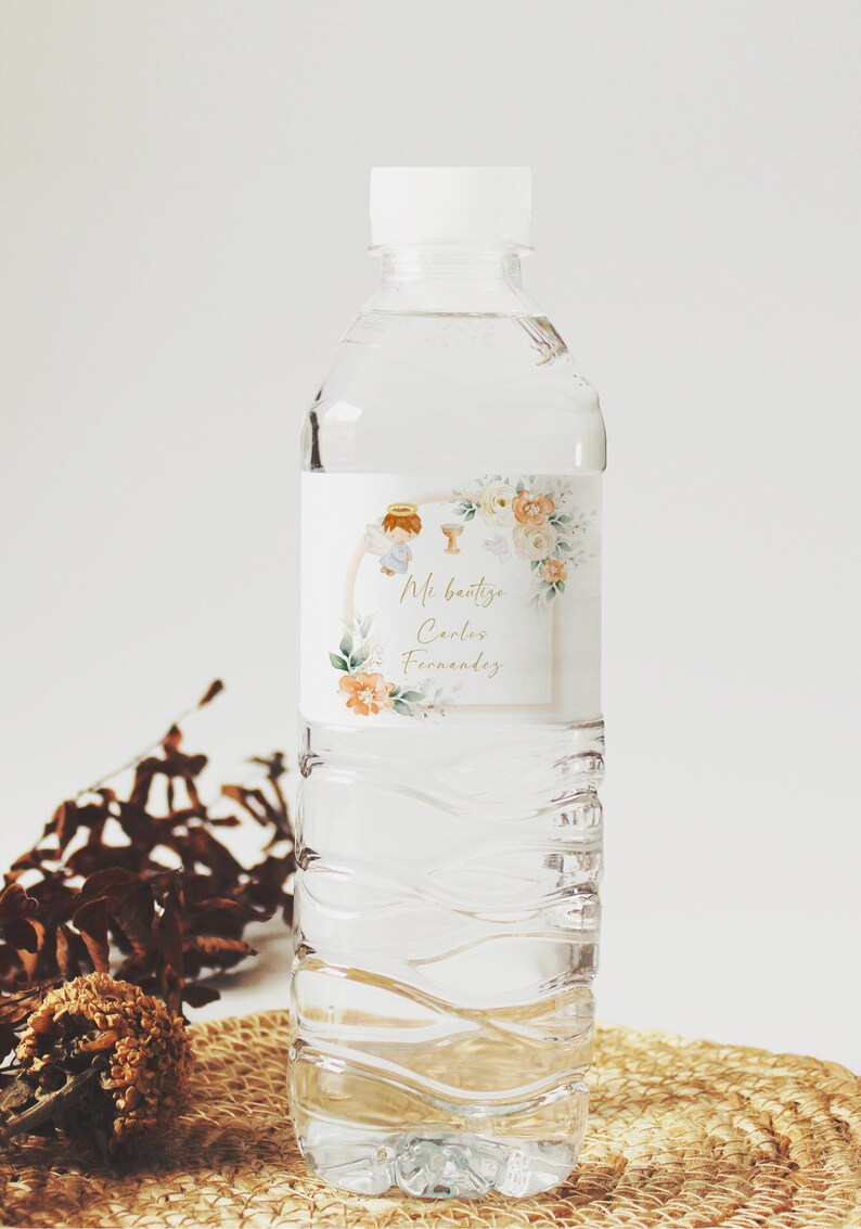 Etiquetas Bautizo Agua Botellas En Español, Baptism Water Bottle Label ...
