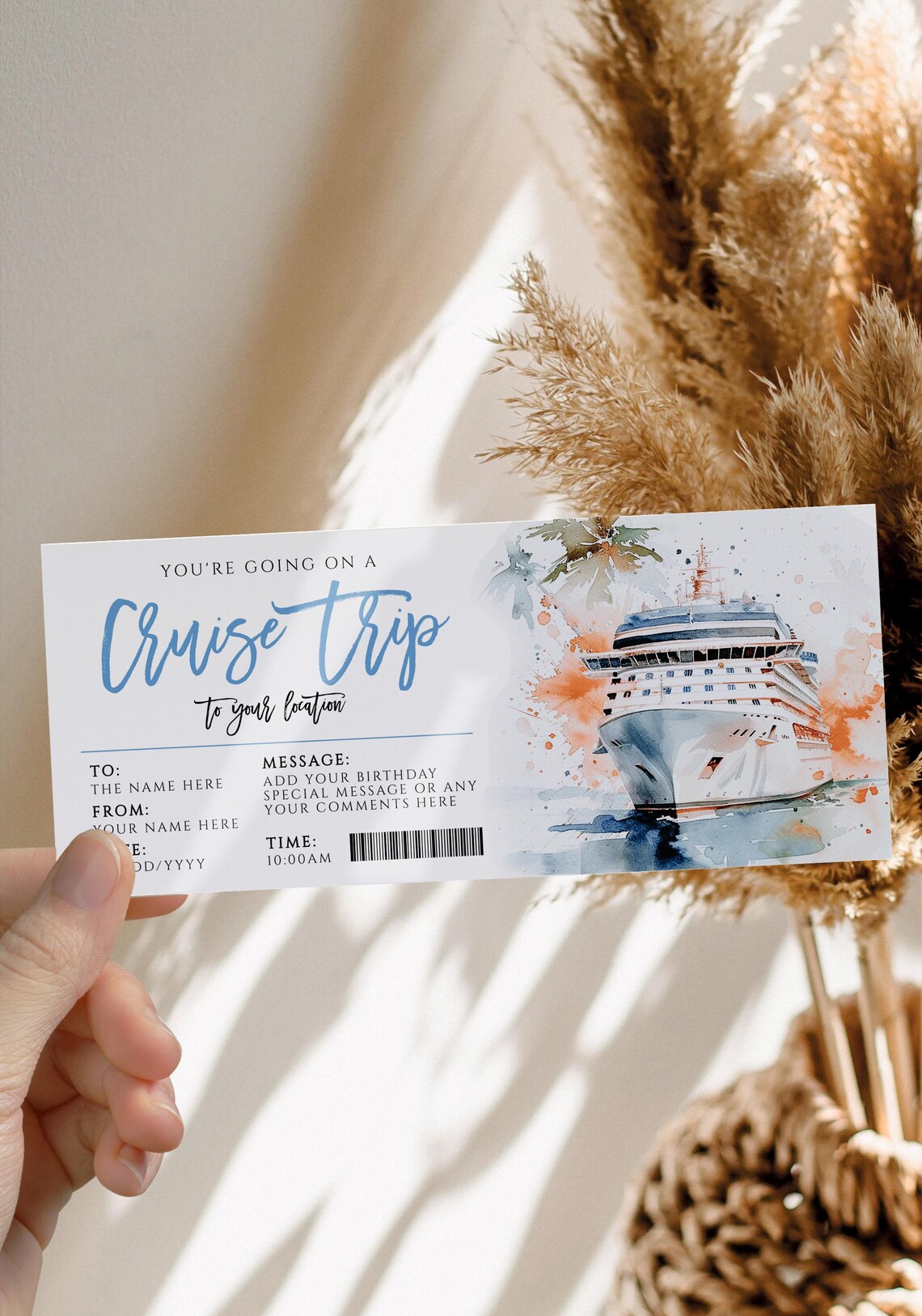 Fully Edited Boarding Pass Cruise Trip to Location, Any Event Surprise ...