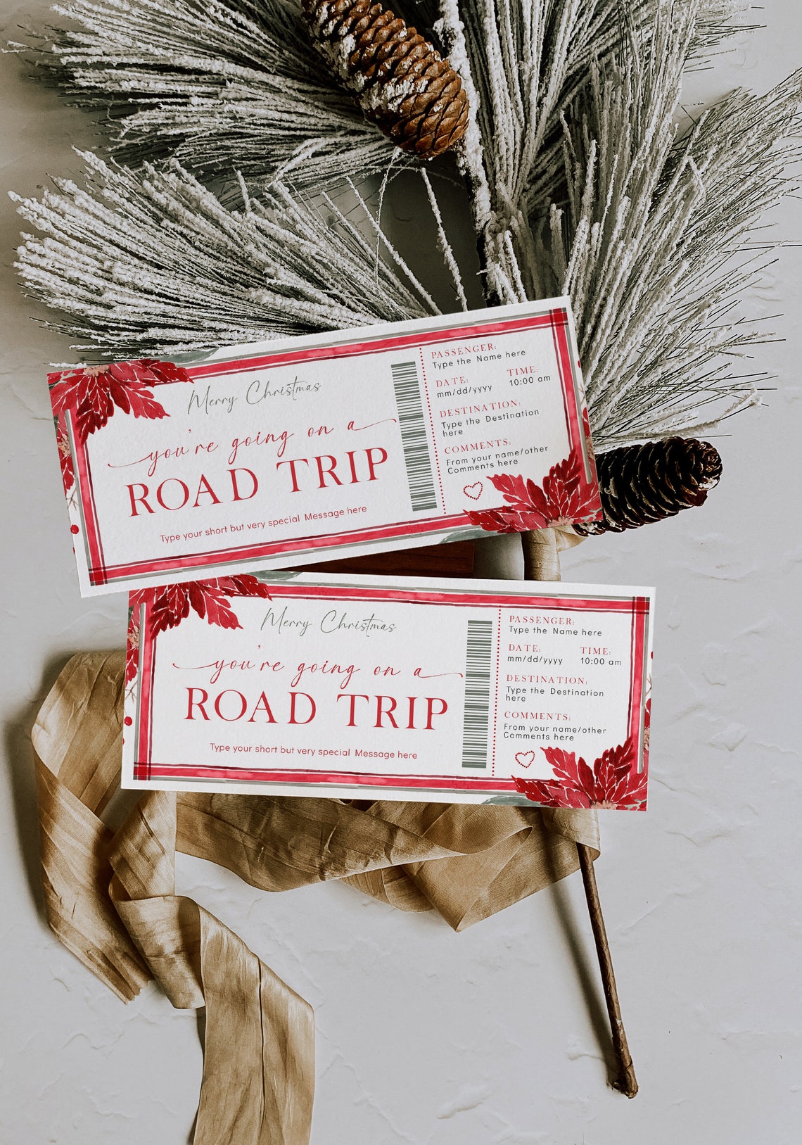 Surprise Travel Trip Gift Certificate Printable, Road Trip Christmas ...
