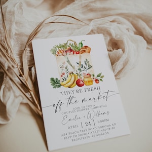 Editable Modern They're Fresh off the Market Couples Shower Invitation ...