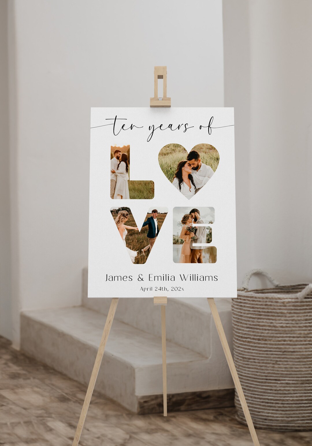 Ten Years of Love Wedding Anniversary Photo Collage, 10year Anniversary ...