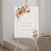 Fall Bridal Shower Welcome Sign Template, Boho Burnt Orange Floral ...