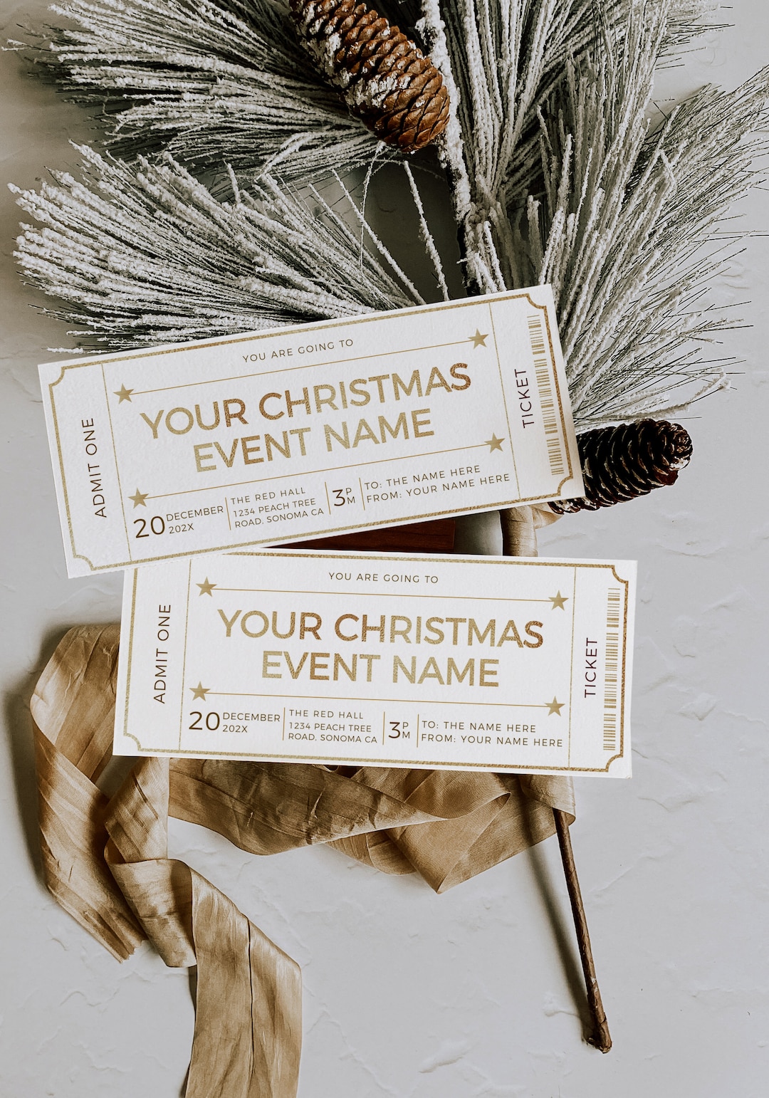 Editable Gift Certificate for Events, Christmas Surprise Event Ticket ...