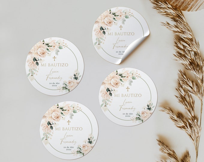 Personalized Baptism Stickers, Custom Mi Bautizo Stickers Mi Bautizo ...