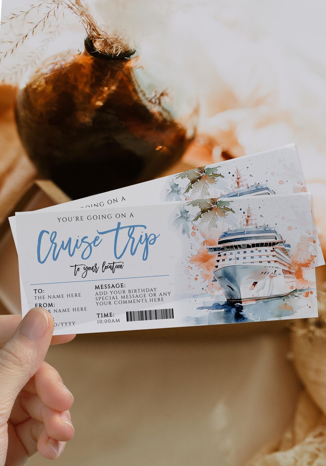 Fully Edited Boarding Pass Cruise Trip to Location, Any Event Surprise ...