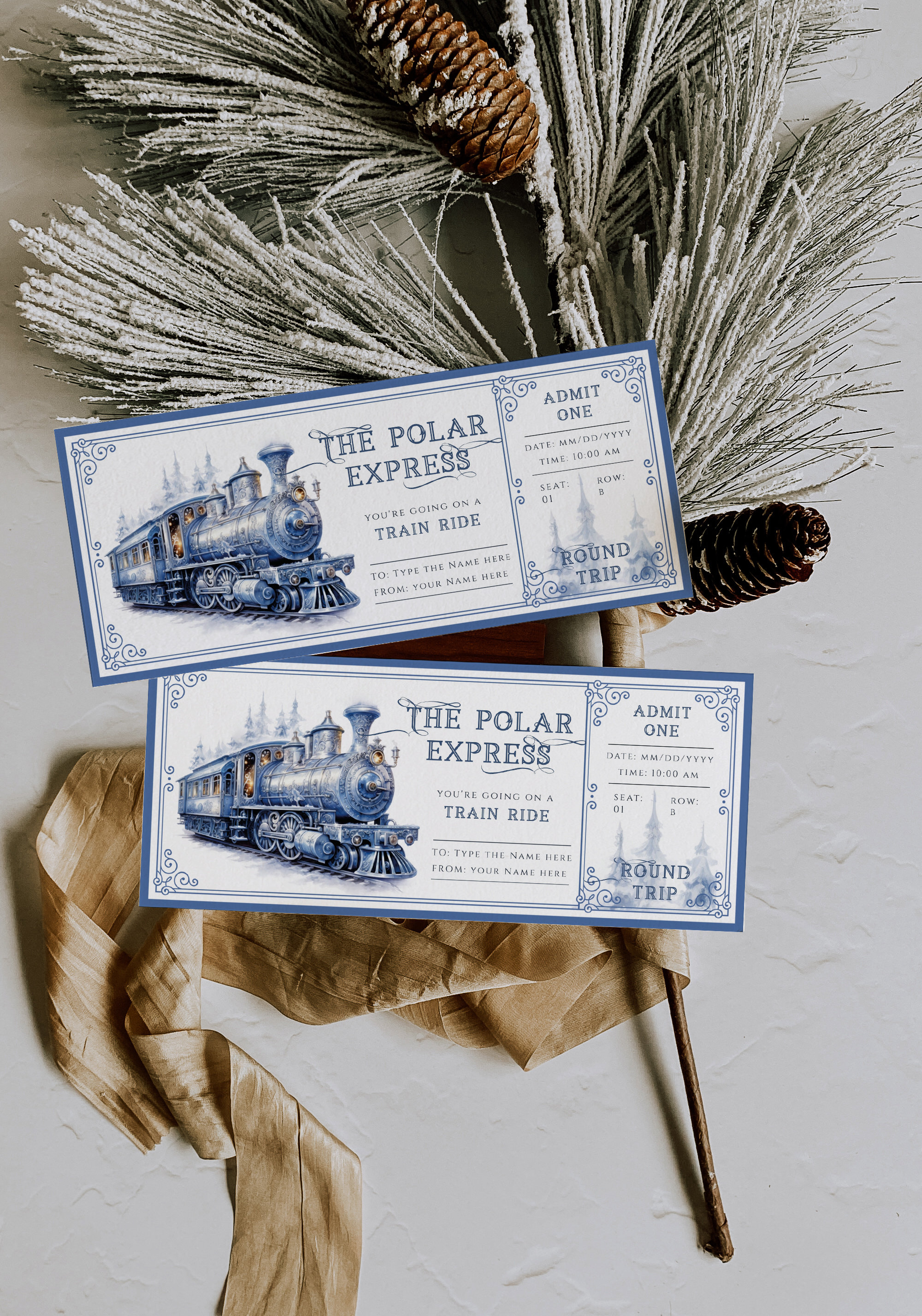 Polar Express Train Ride Ticket Template, Christmas Train Gift Surprise ...