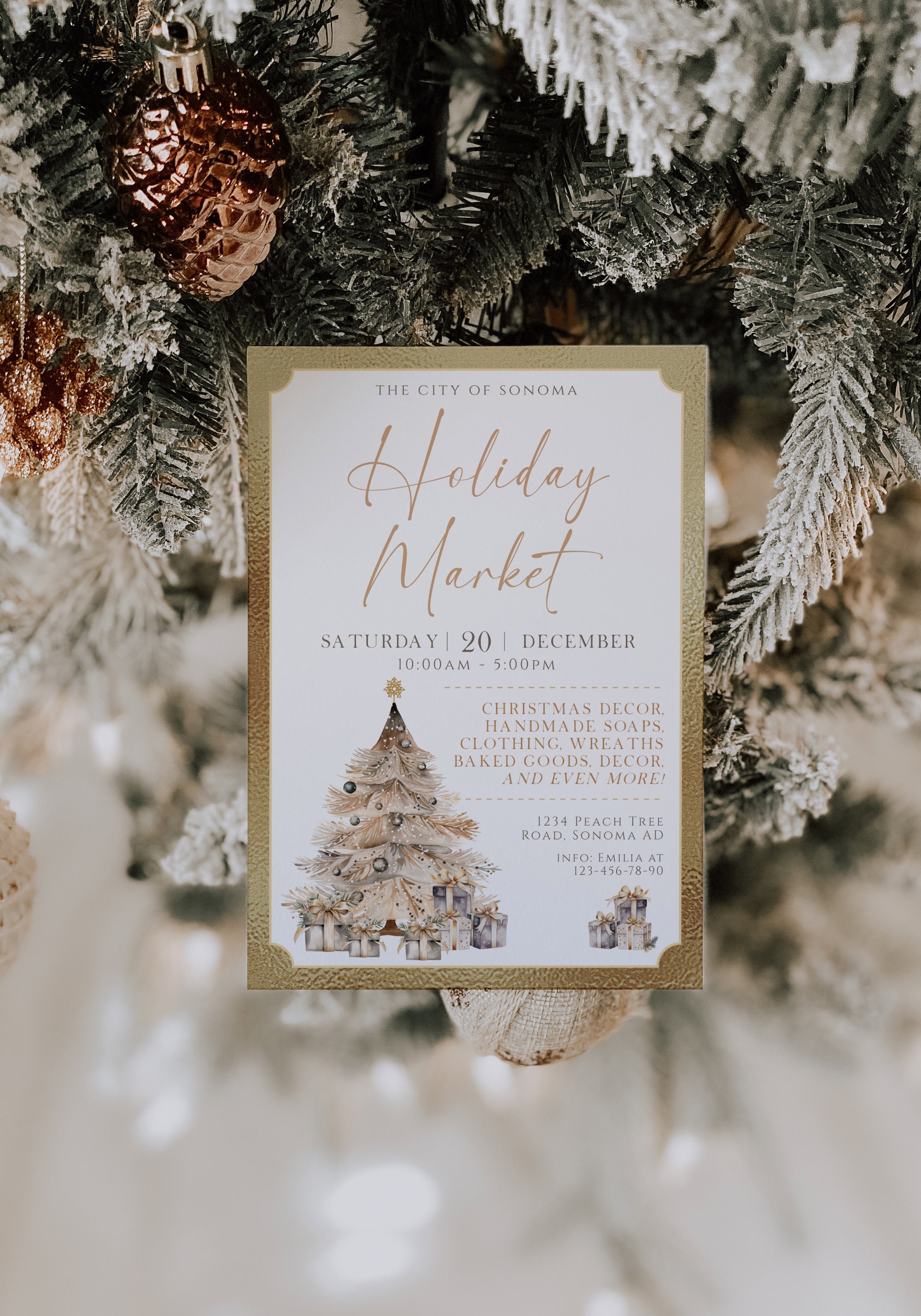 Christmas Event Flyer Template, Modern Holiday Market Flyer, Christmas ...