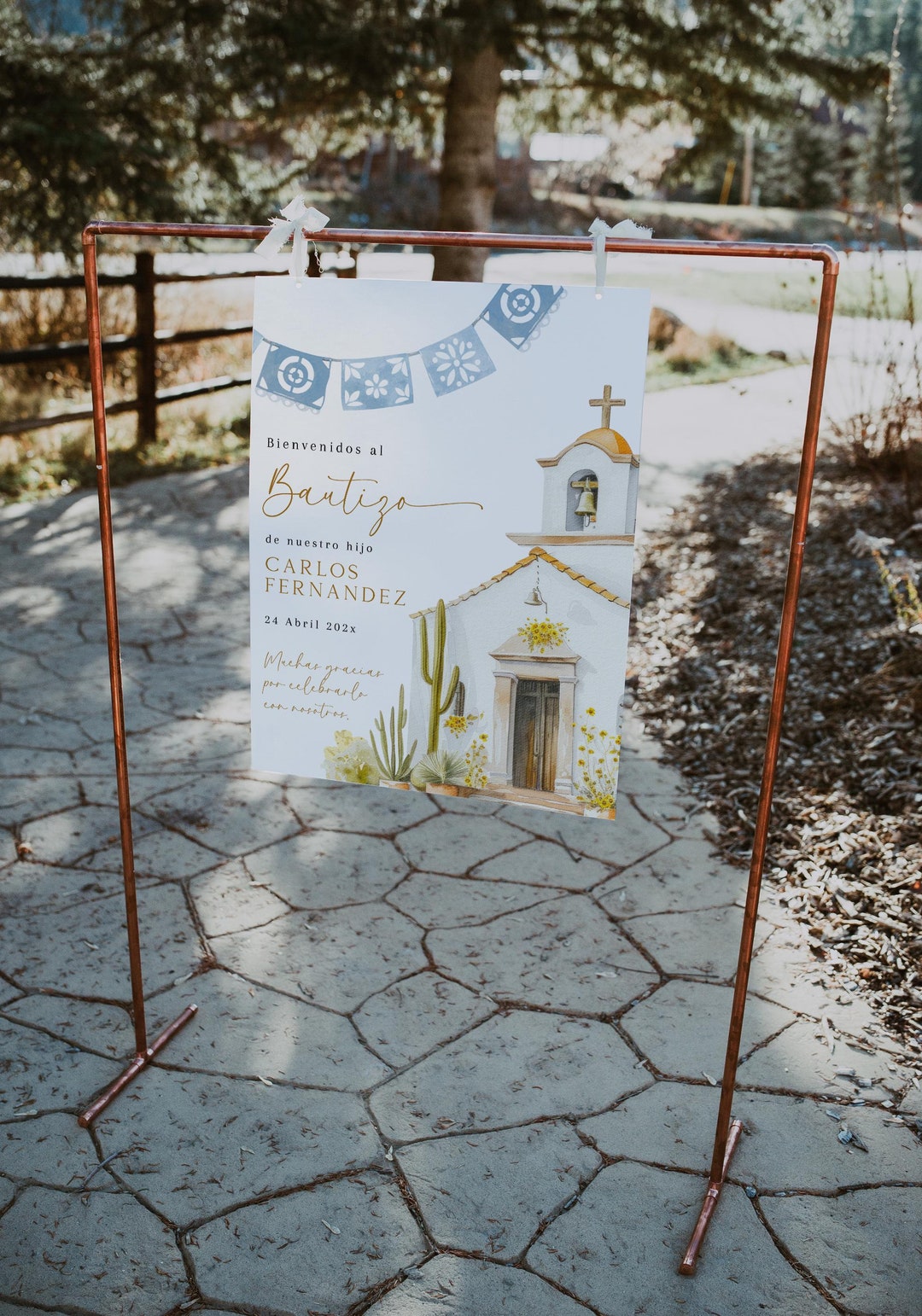 Mexicano Religious Cartel De Bienvenida Para Bautizo En Español ...